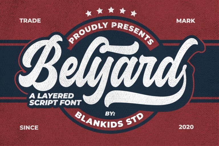 Belyard - Layered Script Font - Blankids Fonts